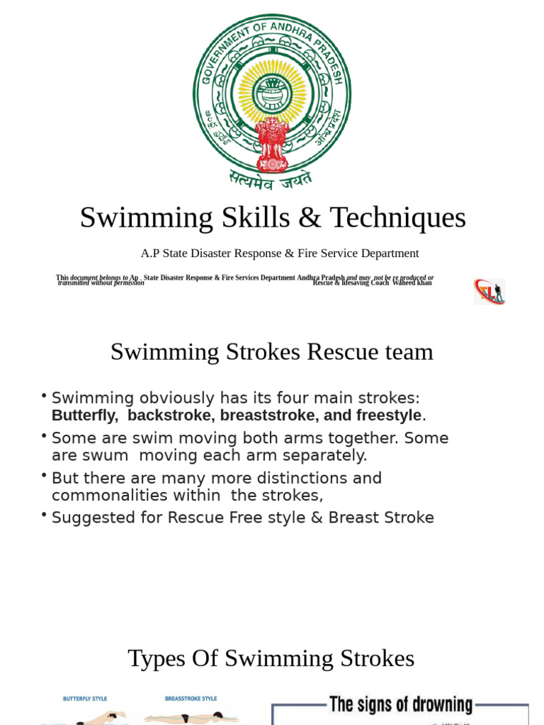 Swimming Techniques APSDRFSD | PDF | Individual Sports | Athletic Sports