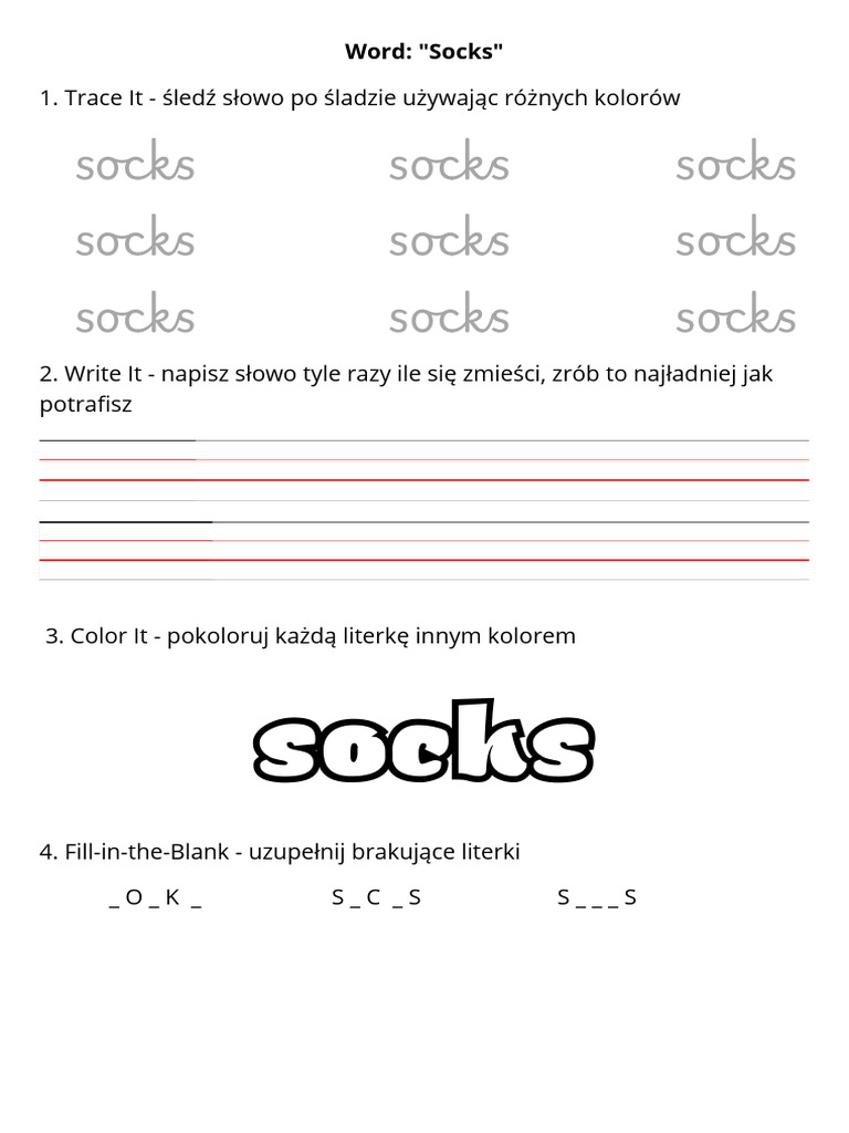 Word Socks | PDF
