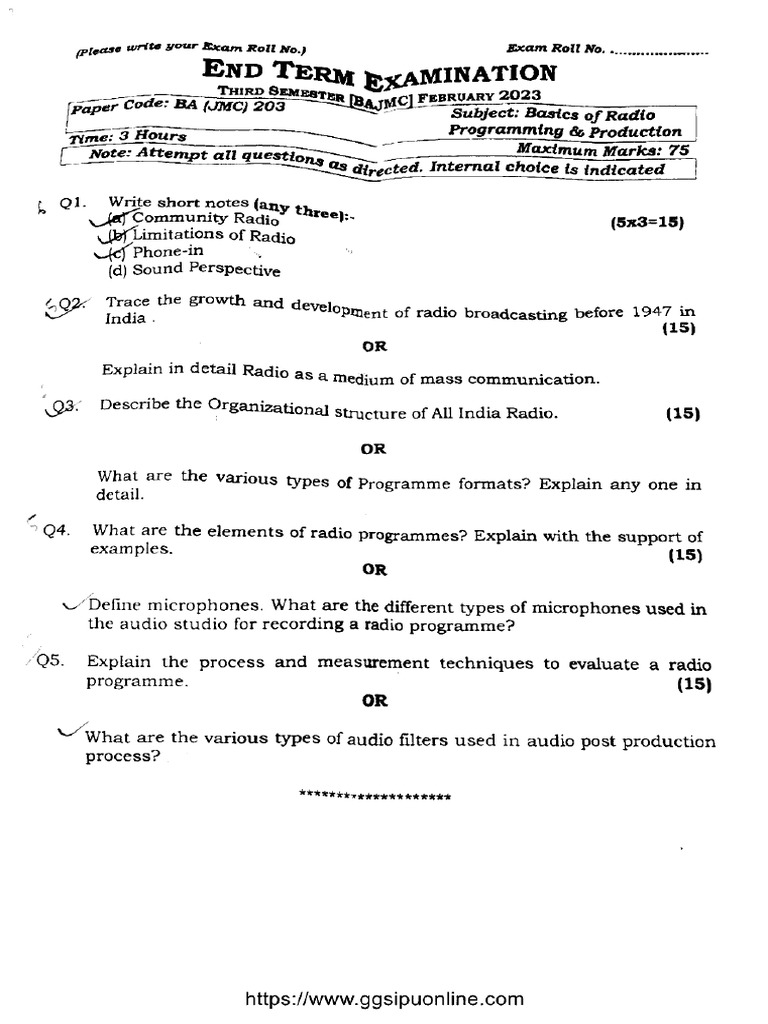 Bajmc 3 Sem Basics of Radio Programming and Production Bajmc 203 Feb ...