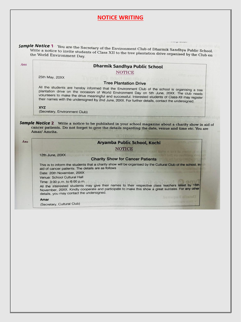 Writing Notices and Invitations | PDF