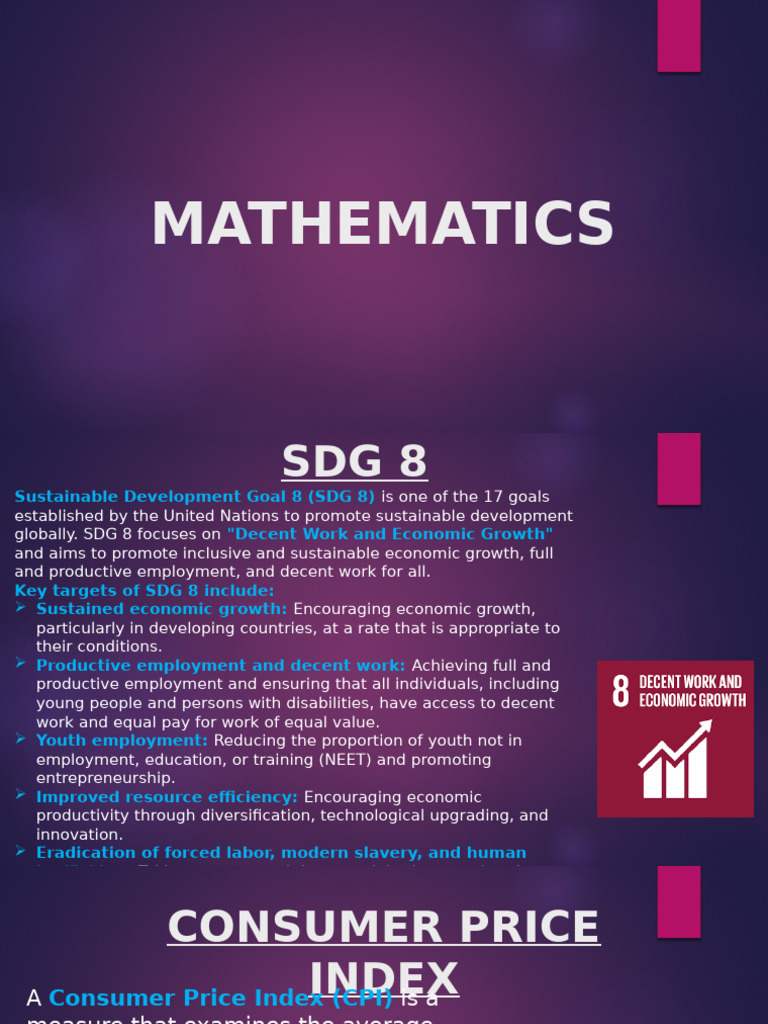 SDG 8: Economic Growth and Employment | PDF | Cost Of Living | Inflation