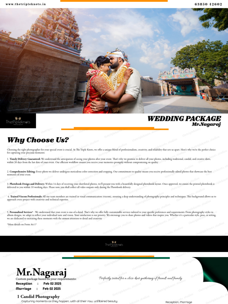 The Triple Knots - Wedding Package - MR - Nagaraj | PDF | Imaging