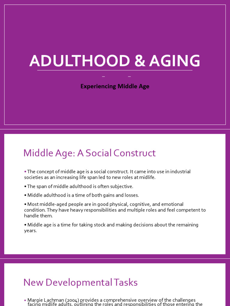 Middle Adulthood | PDF | Adolescence | Menopause
