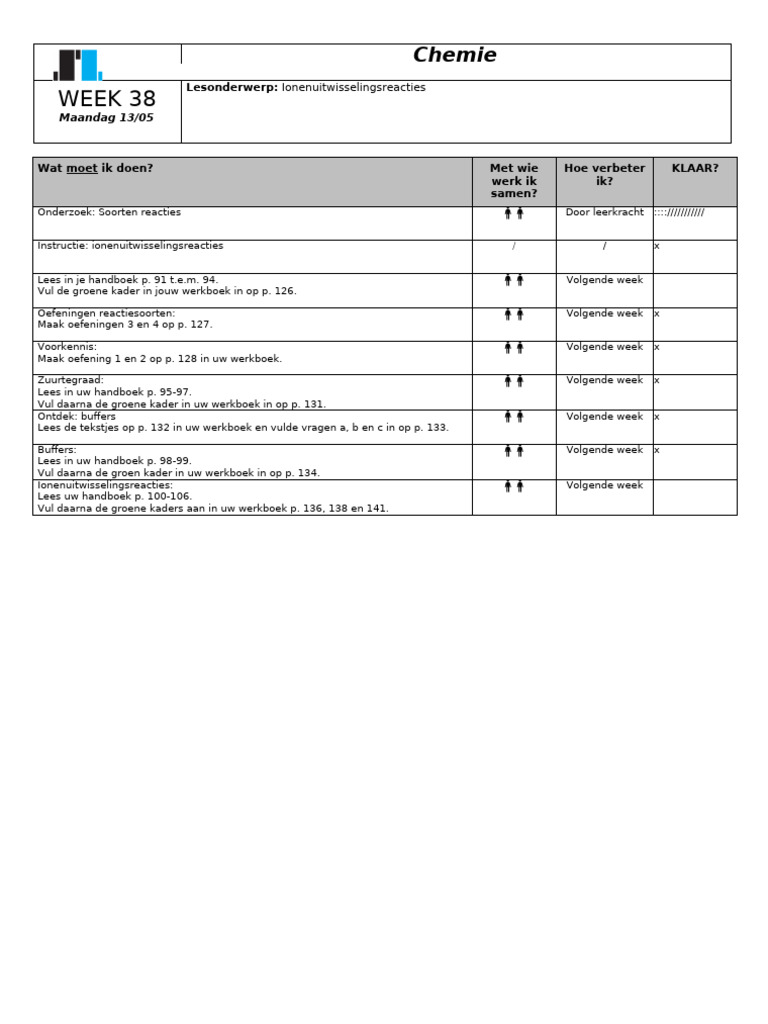 Week 38 Chemie 4EF | PDF