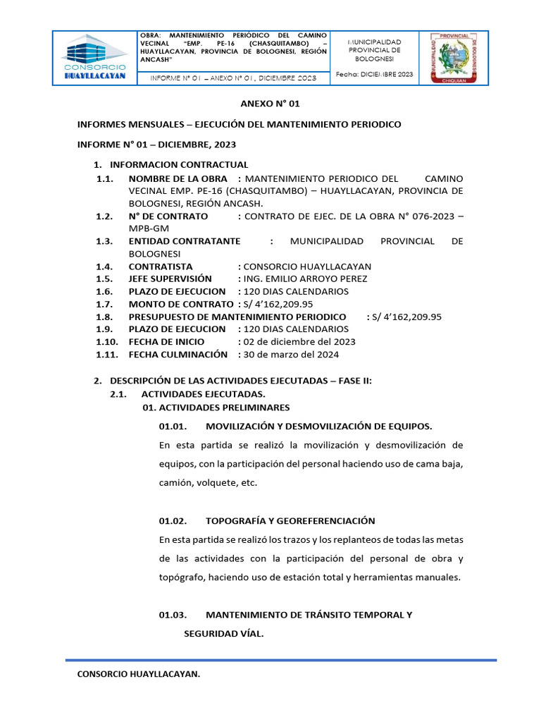 Informe Val. N°01 - Anexo 1 | PDF | Residuos | Construyendo tecnología