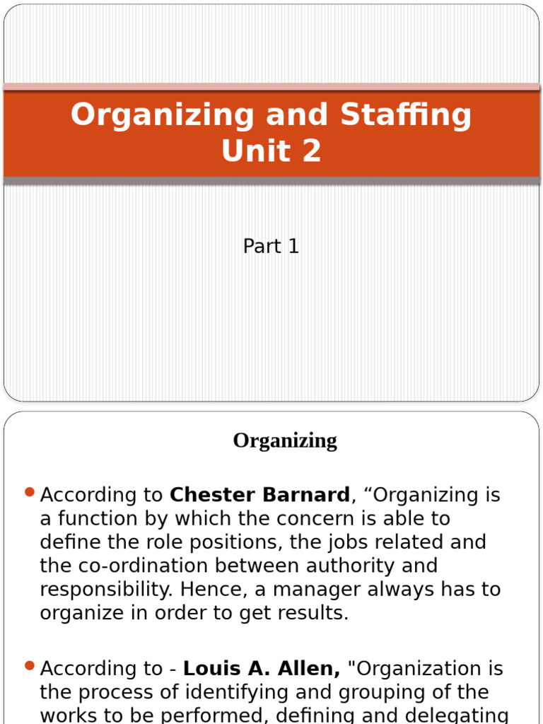 MCOB UNIT 2 (Organizing and Staffing, Directing and Controlling) | PDF | Human Resources ...