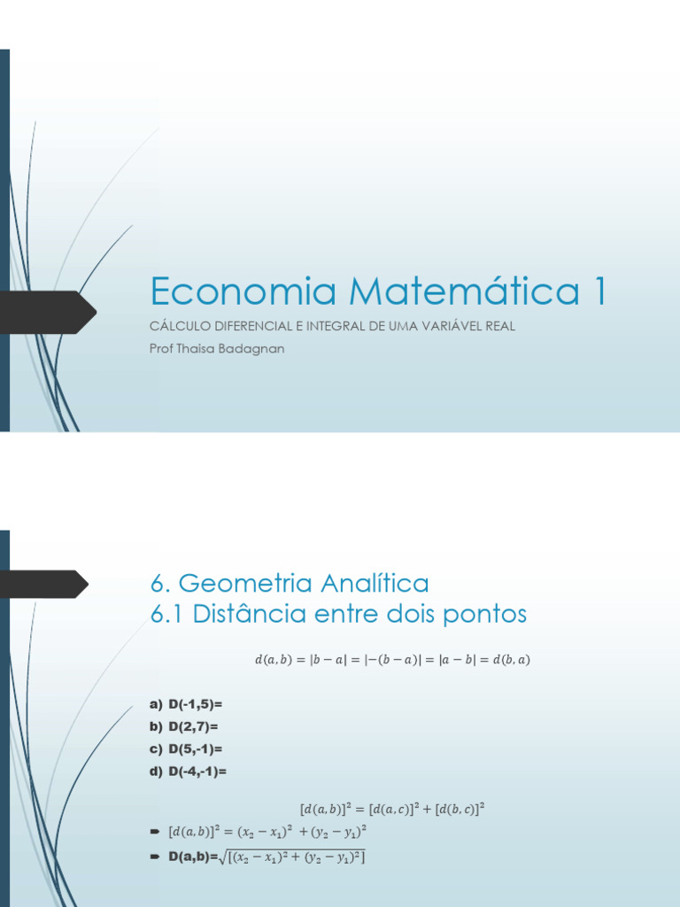 Aula 04 - Geometria Analítica (Ponto e Reta) | PDF