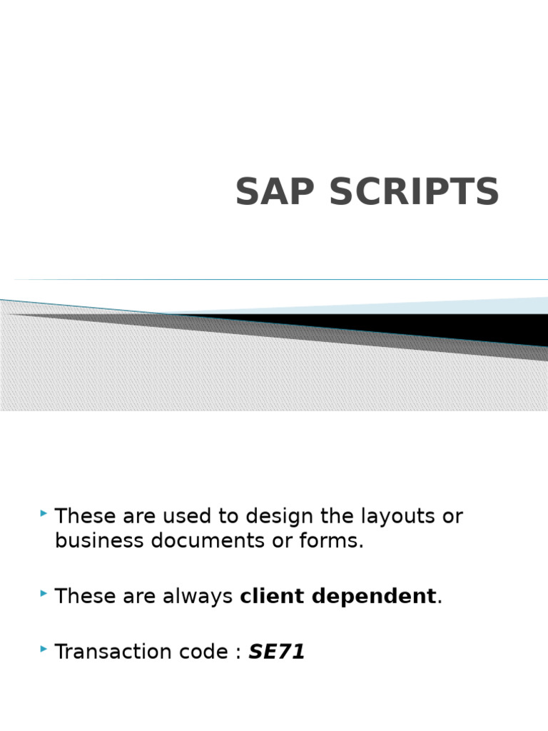 SAP Scripts | PDF