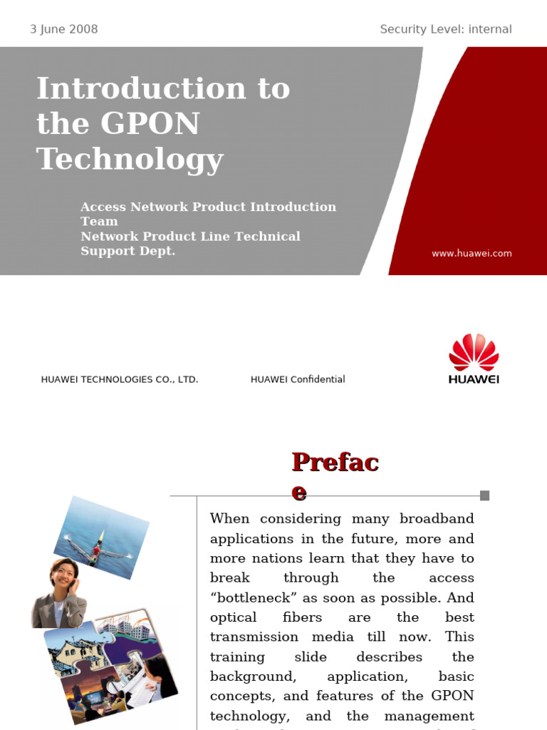Introduction To The GPON Technology - Training | PDF | Fiber To The X | Data Transmission