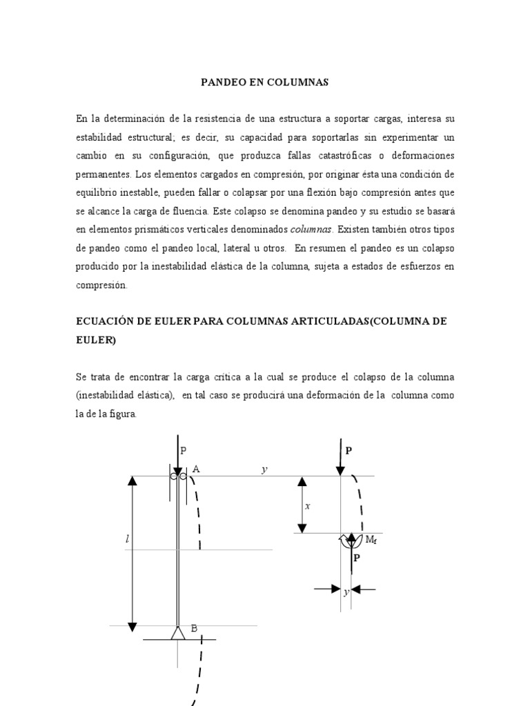 Pandeo en Columnas | PDF | Pandeo | Ingeniería de productos químicos