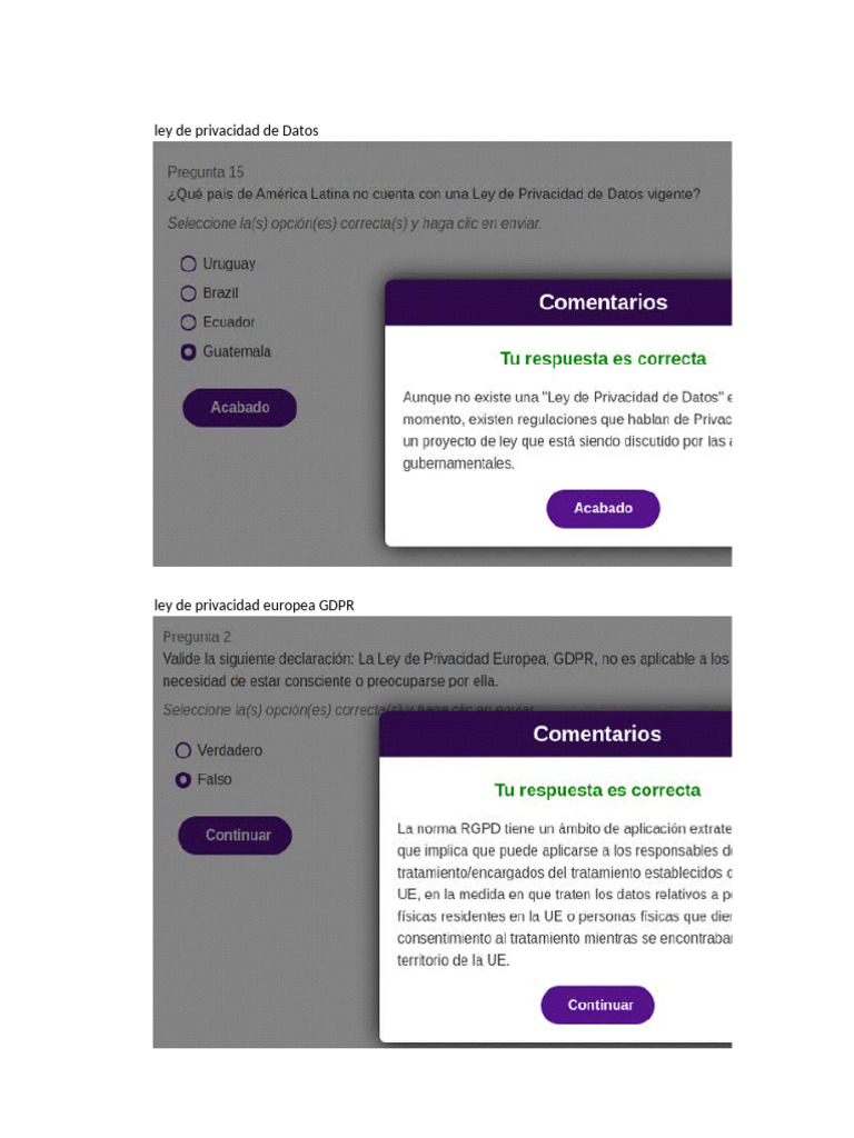 LATAM Data Privacy Awareness - Spanish - WBT | PDF