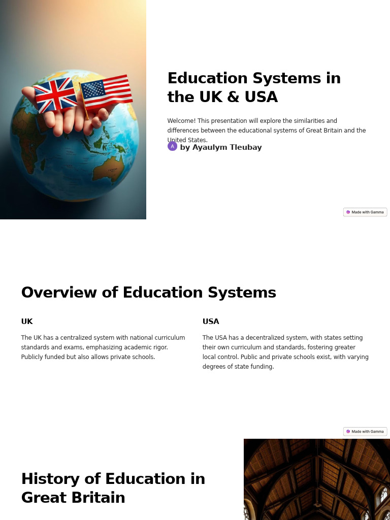 Education Systems in The UK and USA | PDF | Schools | Preschool