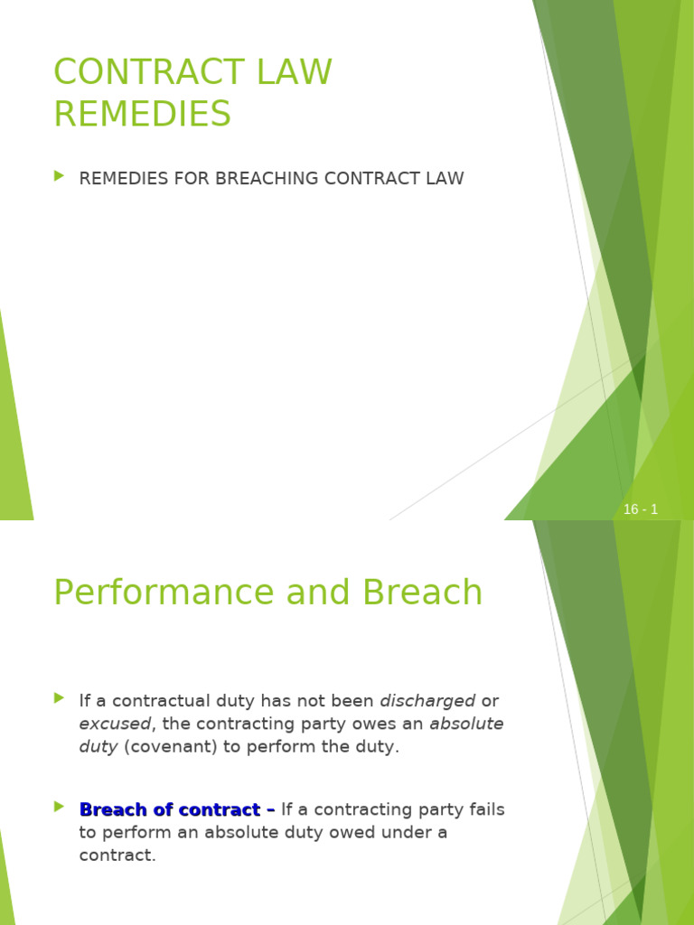Contract Law Remedies Explained | PDF | Damages | Legal Remedy