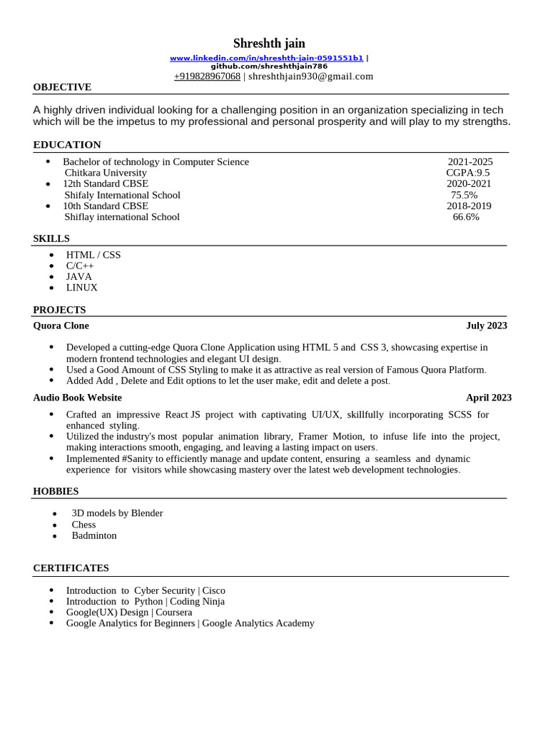 Turing Resume | PDF | Web Development | Computer Science