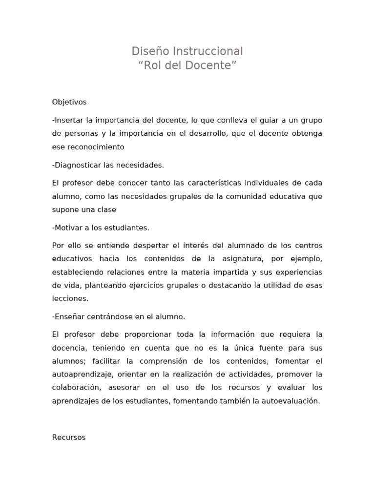 El Rol Del Docente | PDF | Maestros | Enseñando