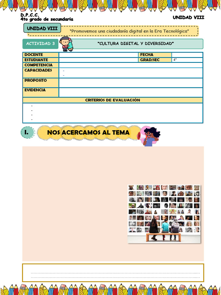 4° DPCC - Actv.03-Uni.8 2024 | PDF | Internet | Inclusión (Educación)