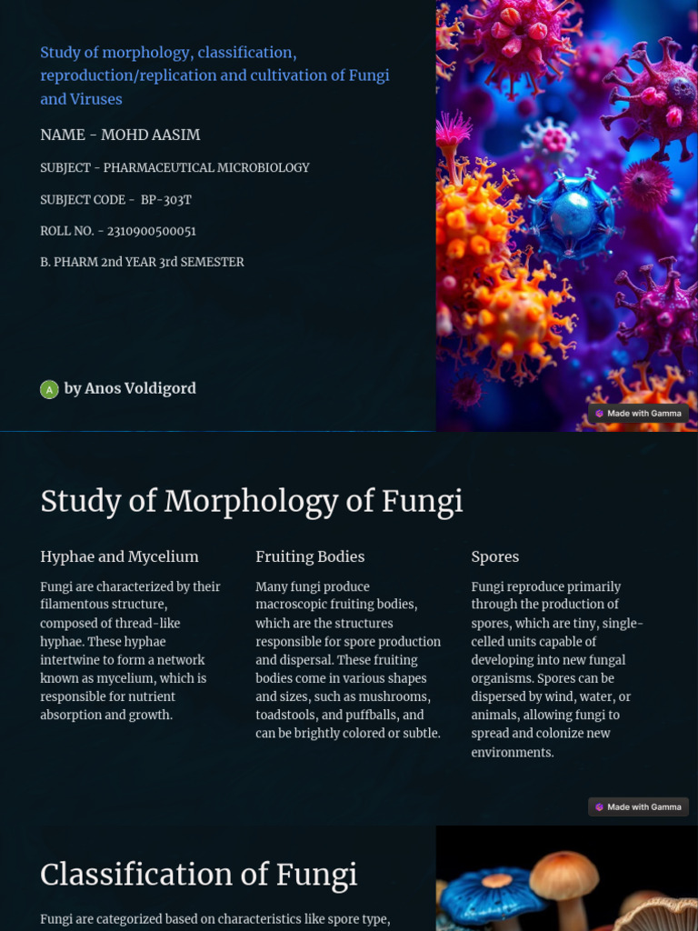 Fungi: Morphology and Cultivation Guide | PDF | Virus | Fungus