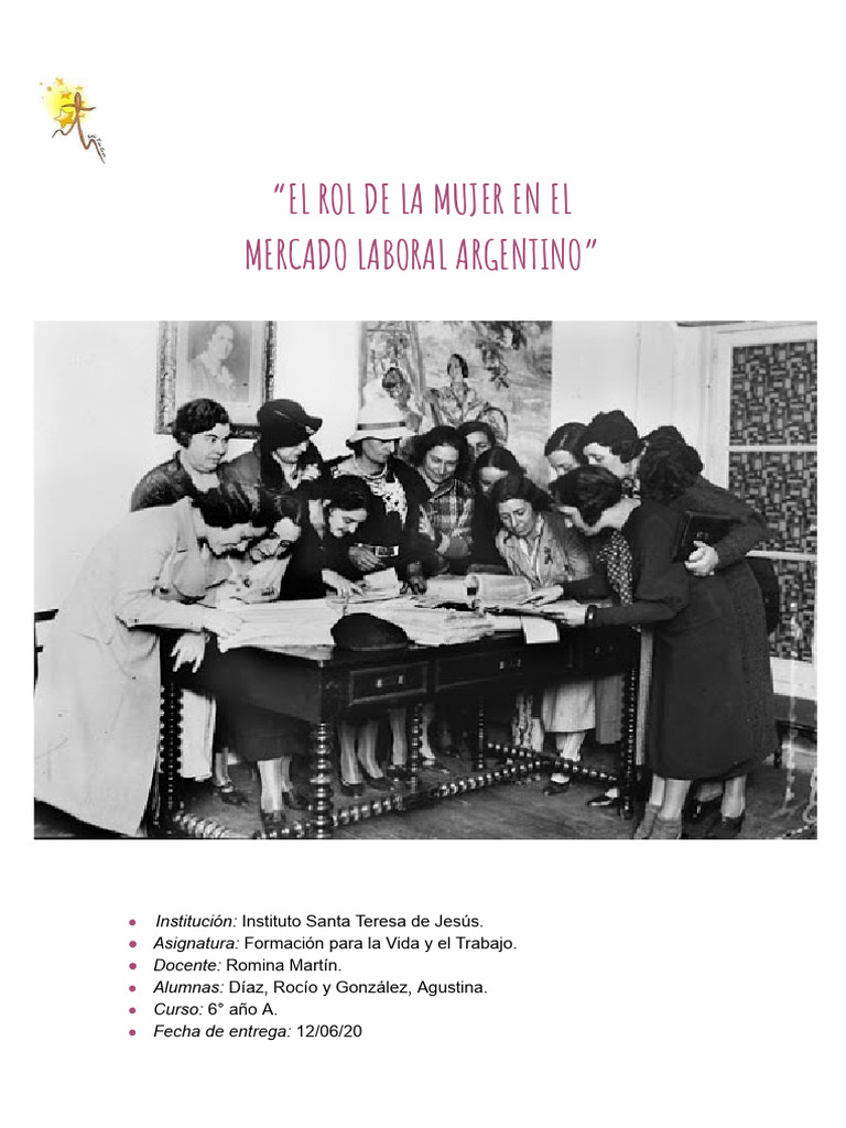 El Rol de La Mujer en El Mercado Laboral - D-Az y Gonzalez | PDF ...