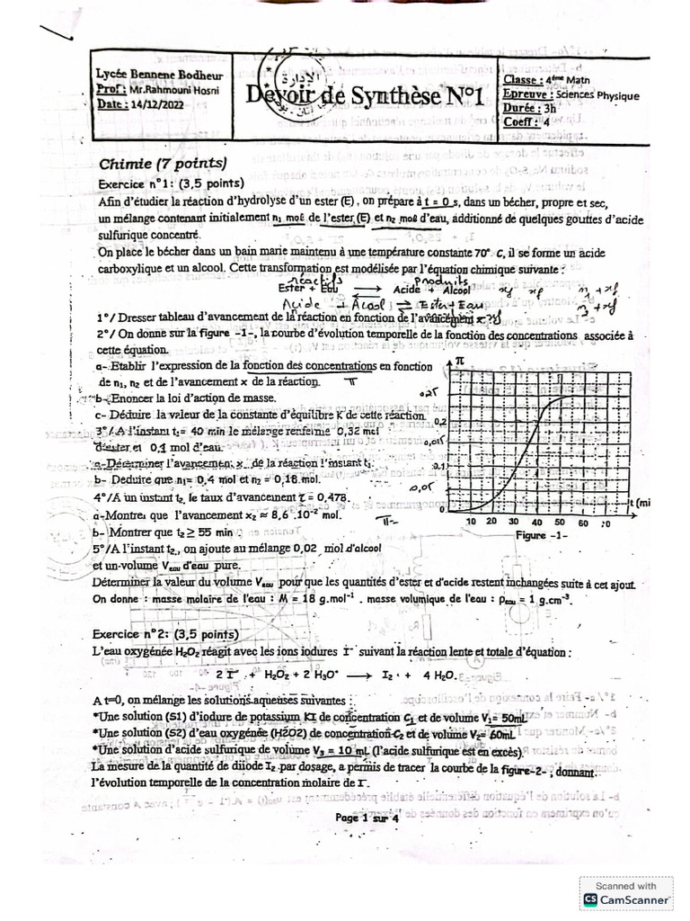 Devoir Lycée Bennen | PDF