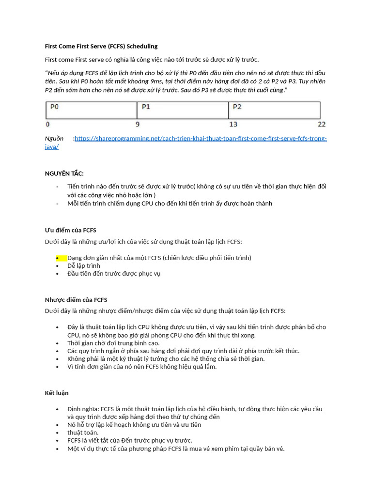 FCFS Tim Hieu | PDF
