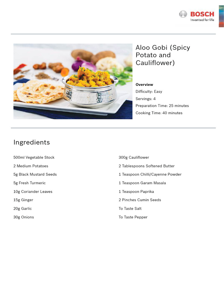 Aloo Gobi | PDF