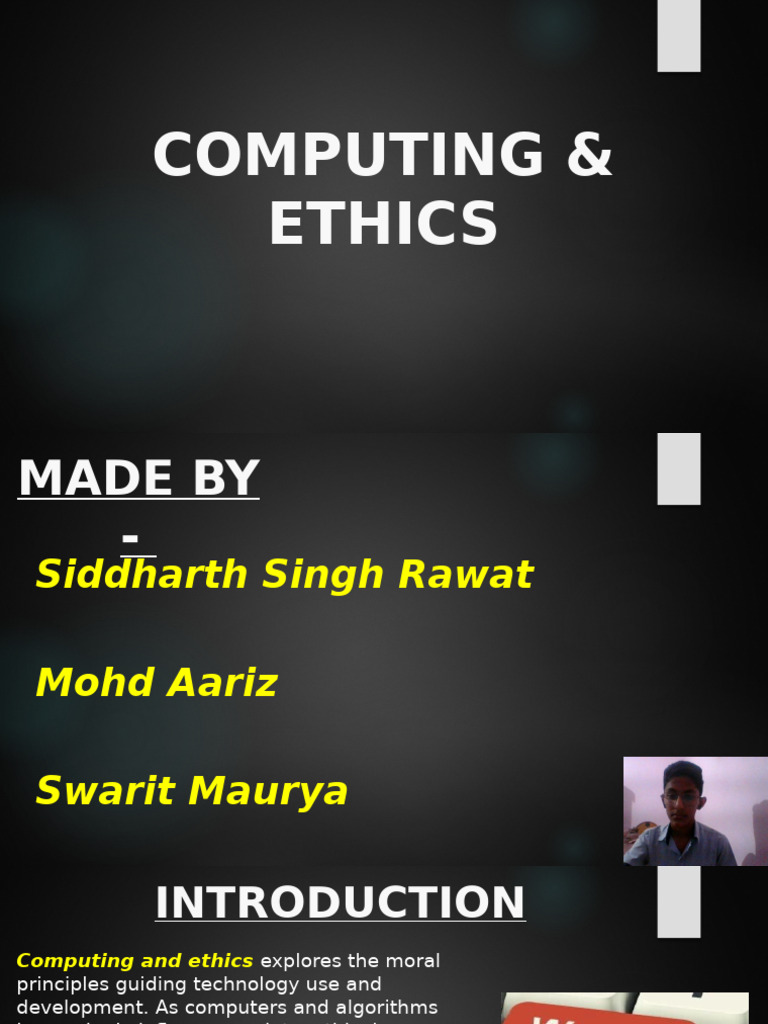 COMPUTING & ETHICS | PDF | Cybercrime | Copyright Infringement
