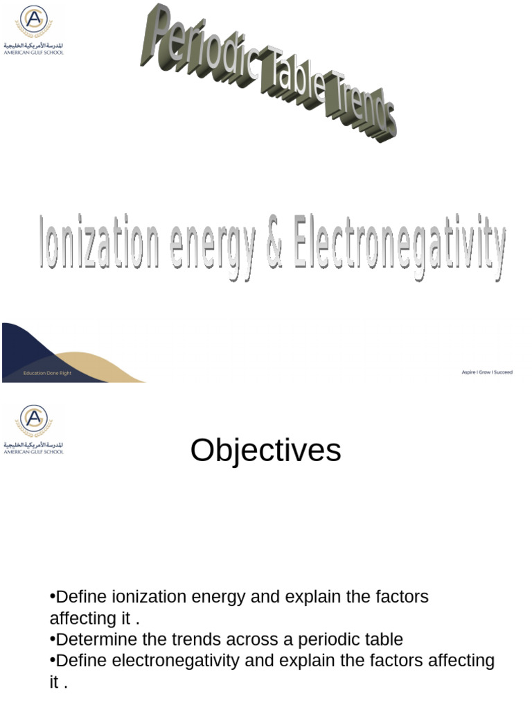Electronegativity and Ionization Energy | PDF | Chemical Polarity ...