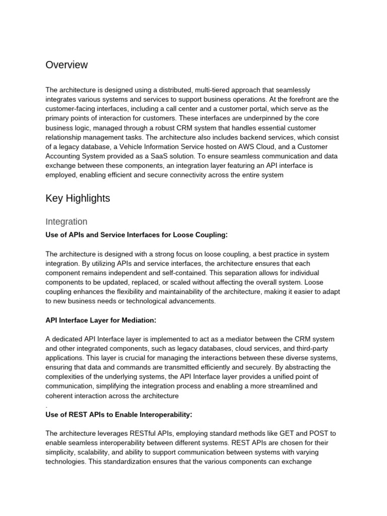 CRM Architecture Overview and Components | PDF | Cloud Computing ...