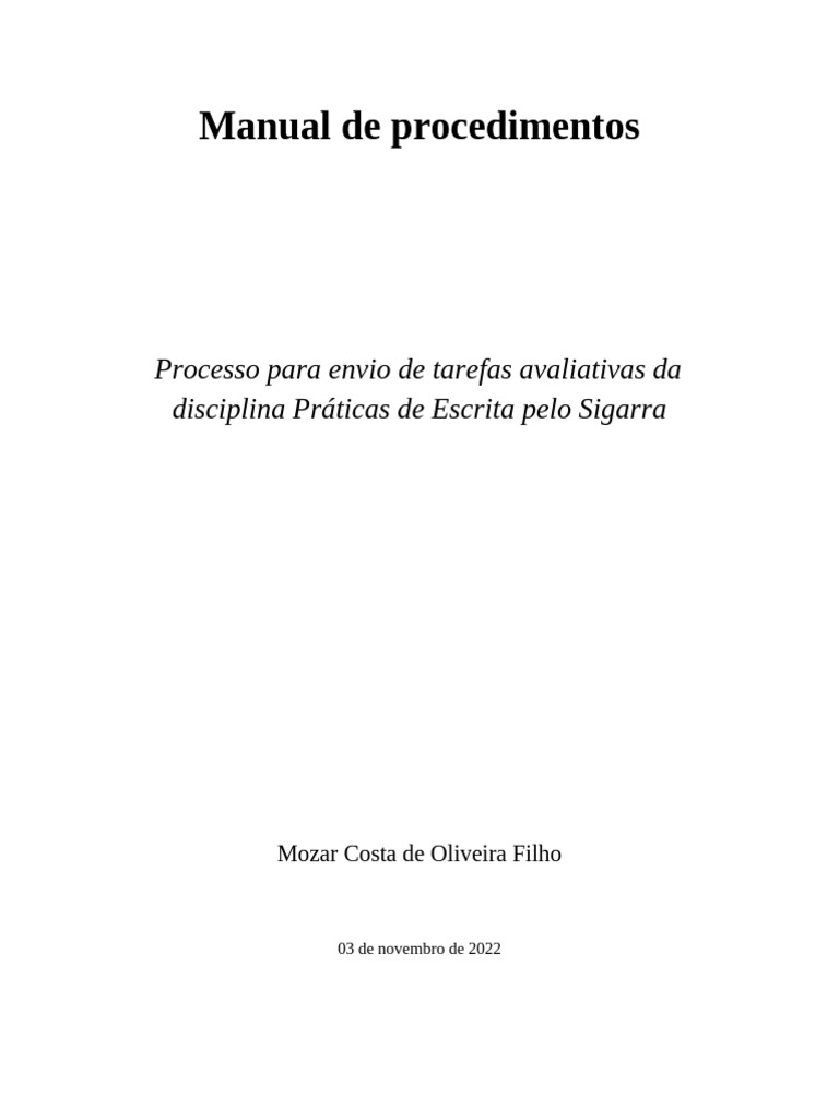 Guia de Envio de Avaliações no Sigarra | PDF