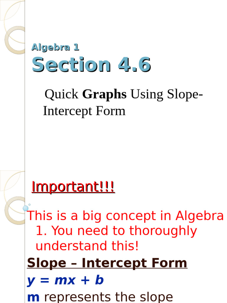 Graphs Using Slope-Intercept Form | PDF | Mathematics | Algebra