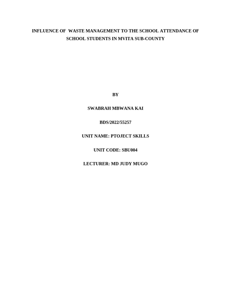 Waste Management's Impact on School Attendance | PDF | Waste Management ...