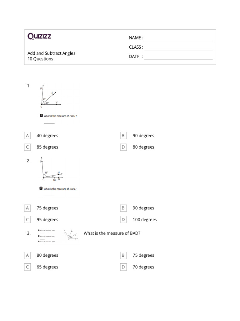 Add and Subtract Angles | PDF