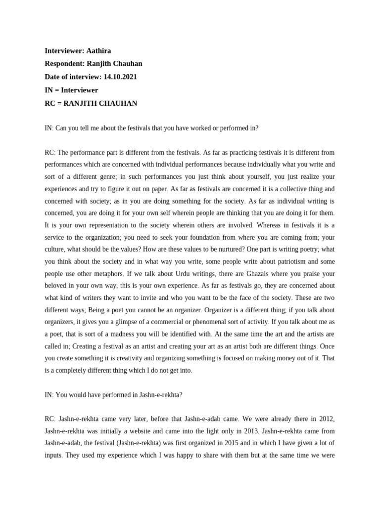 Ranjith Chauhan - Jashn-E-Adab - Aathira | PDF