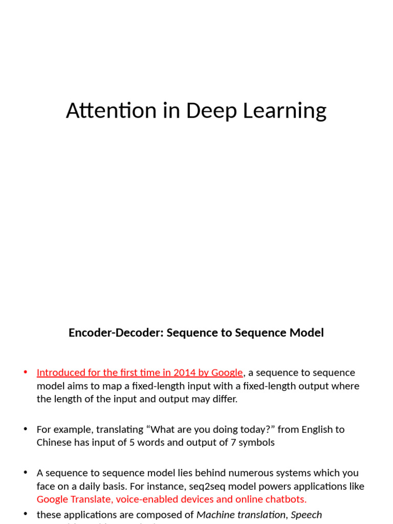 L22 - Attention in Deep Learning | PDF | Algorithms | Computational Neuroscience