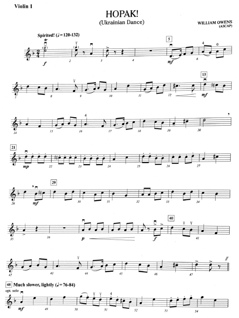 Hopak Violin 1 | PDF