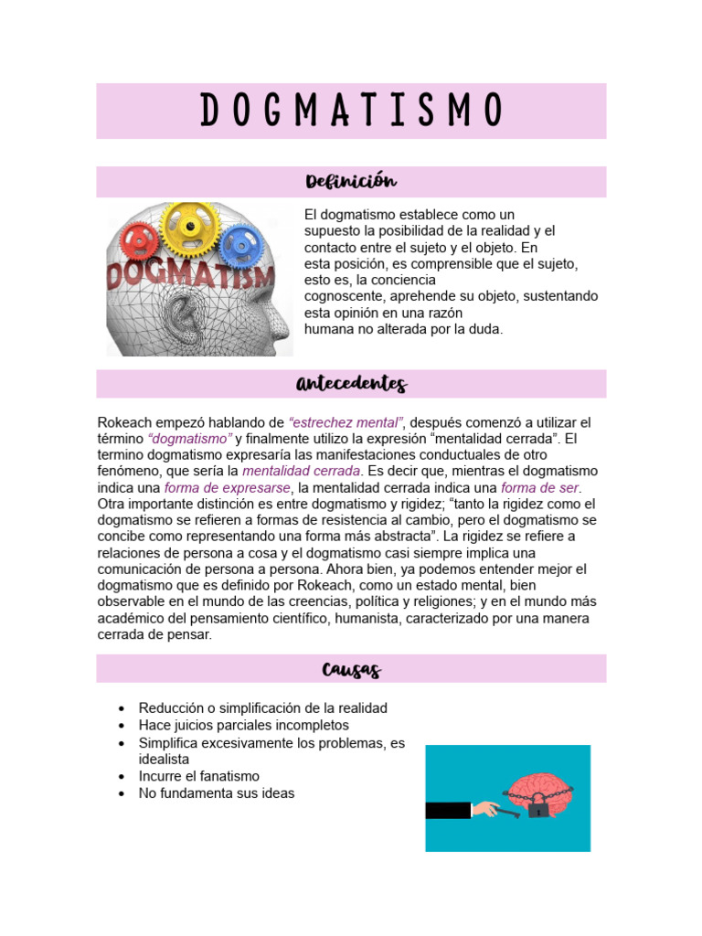Definición y Tipos de Dogmatismo | PDF | Realidad | Dogma