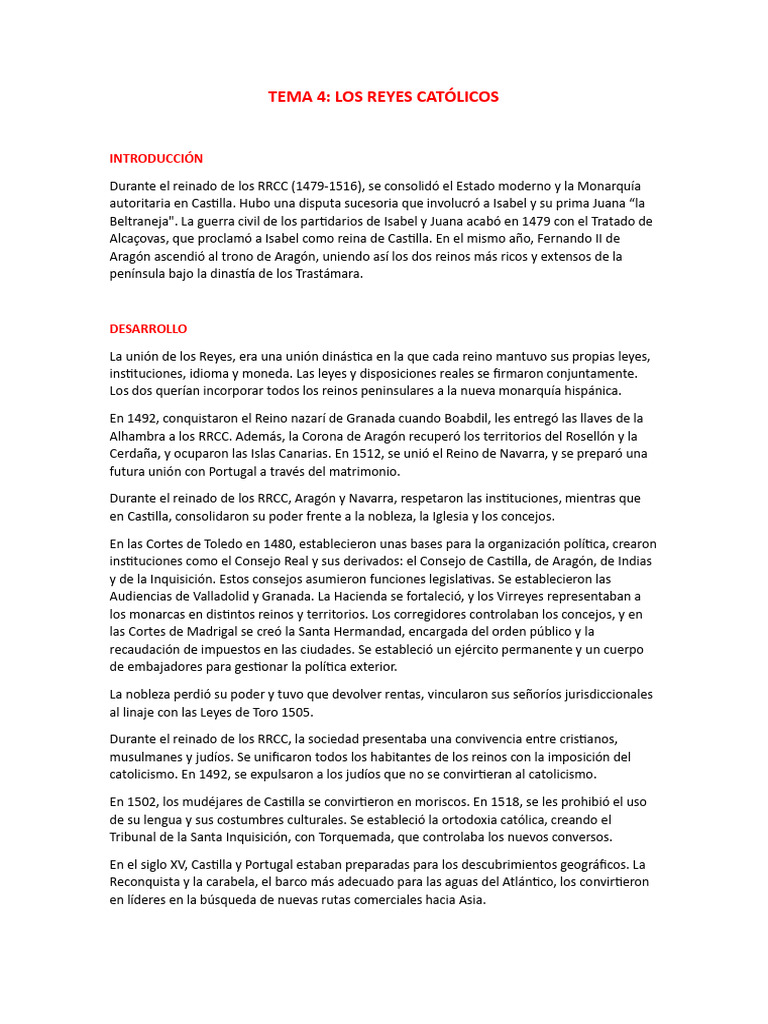 Los reyes católicos | PDF | Imperio español | Cristobal colon