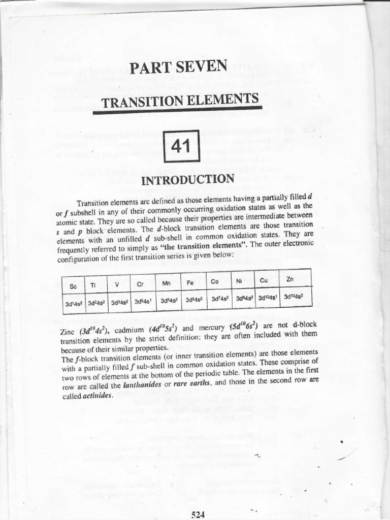 Transition Elements | PDF