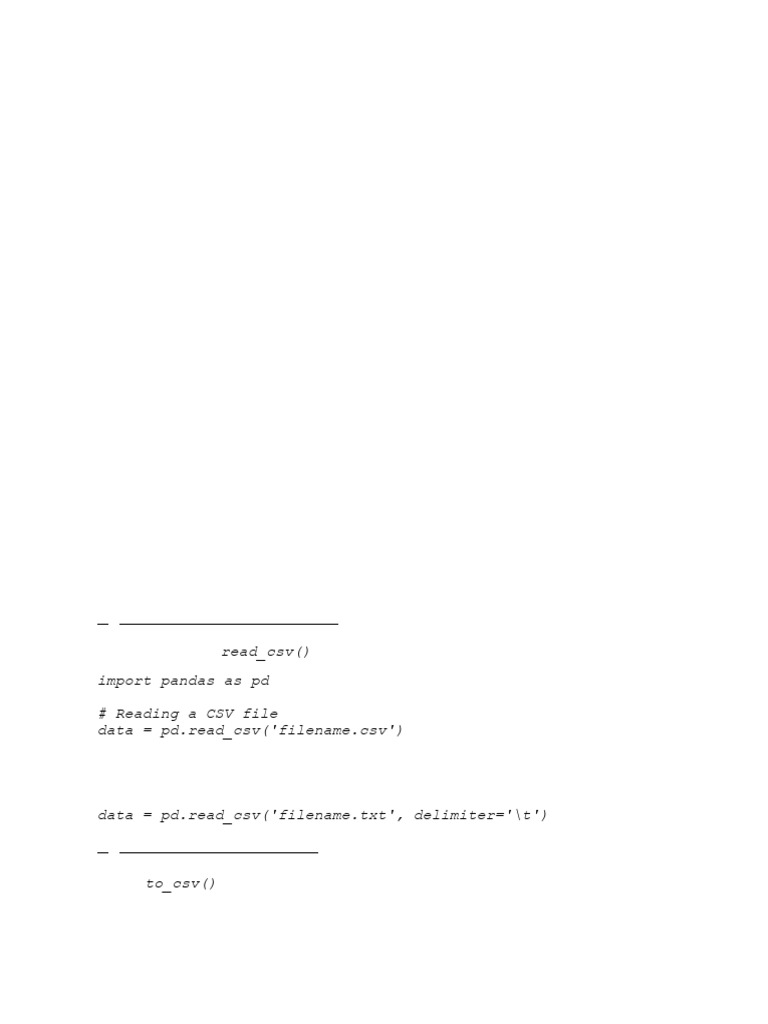 Reading/Writing Tab-Delimited CSV Files | PDF