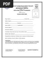 Cricket Player Registration Form | PDF | Government