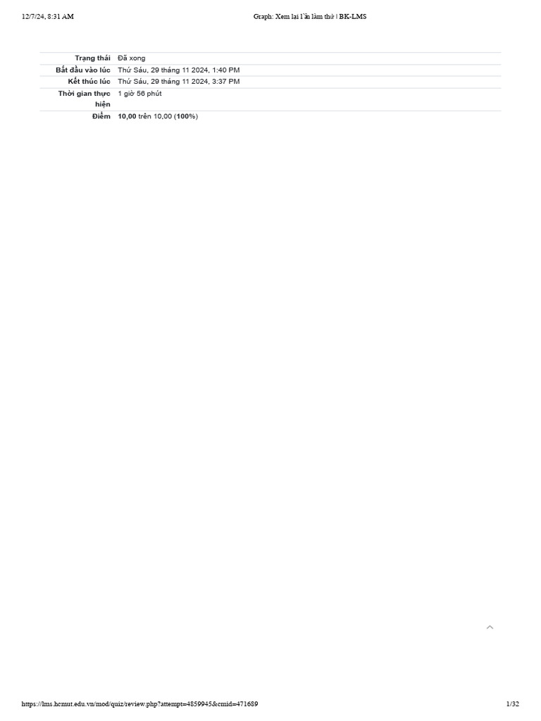 Graph - Xem lại lần làm thử - BK LMS | PDF | Vertex (Graph Theory) | Computer Programming