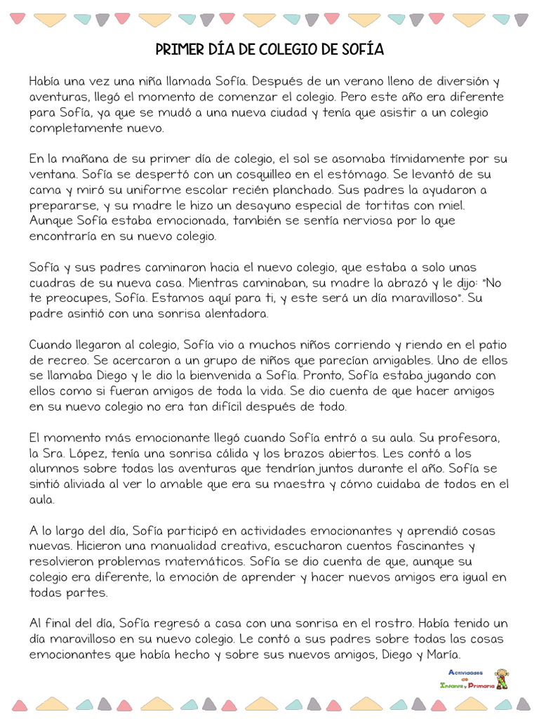 cuento-primer-dia-de-colegio | PDF