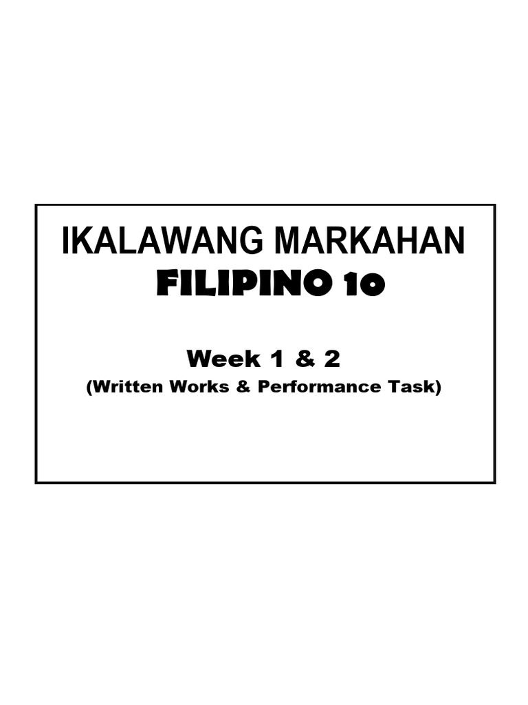 2nd Quart - Wk. 1 2 | PDF