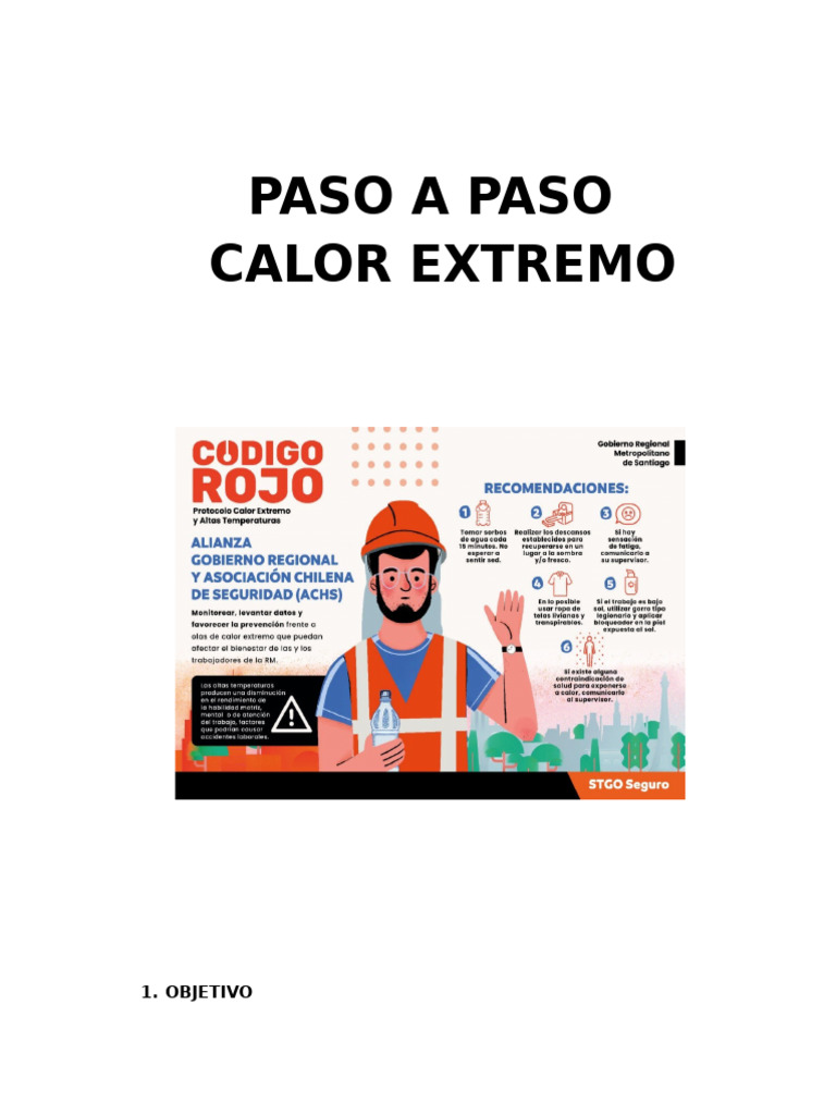 PASO A PASO CALOR EXTREMO | PDF | Agua | Calor