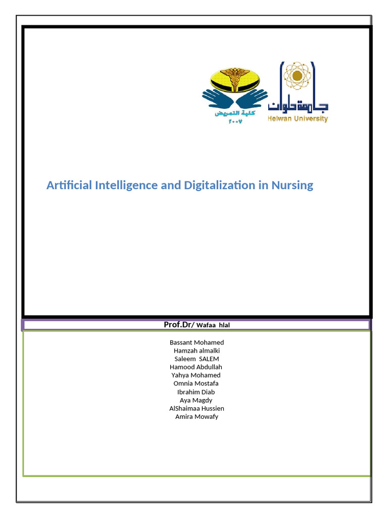 Artificial Intelligence and Digitalization in Nursing WAFAA | PDF | Artificial Intelligence ...