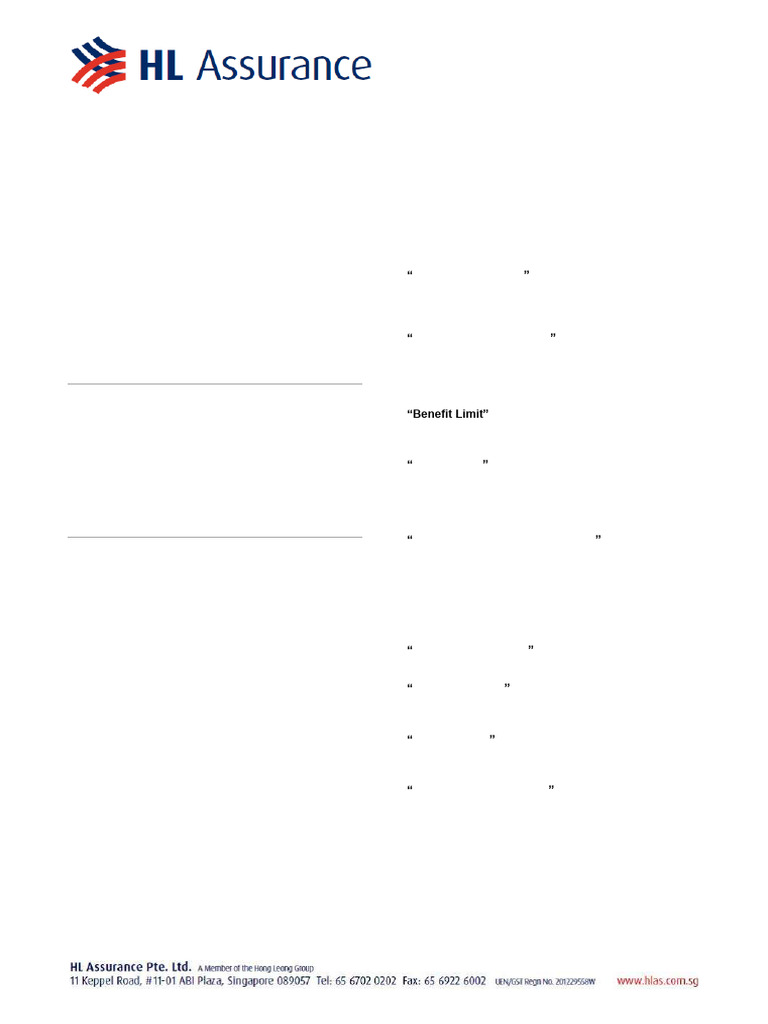HL policy document | PDF | Insurance | Mental Disorder