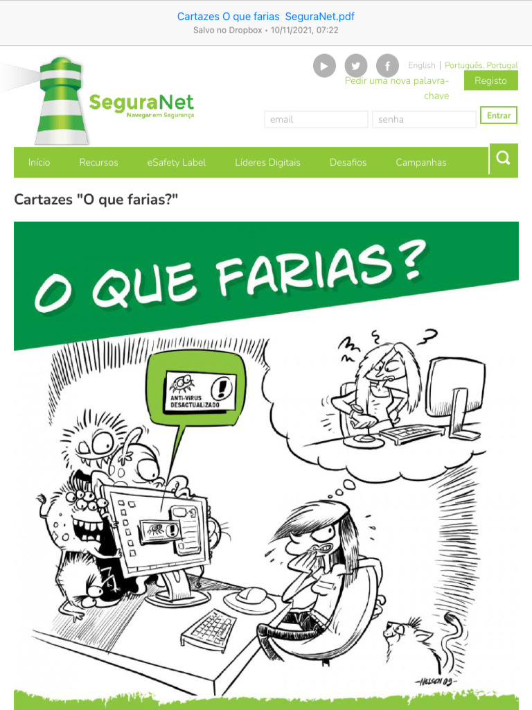 Cartazes O que farias SeguraNet | PDF