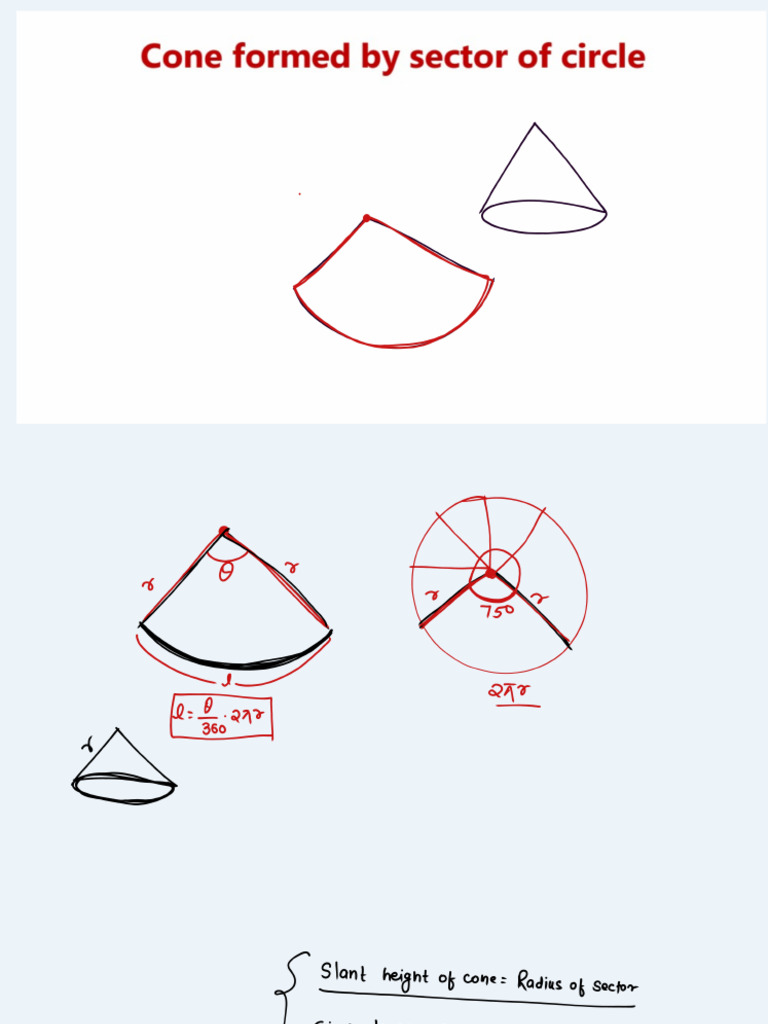 Mensuration 3D lecture - 12 Cone formed by sector of circle_ | PDF