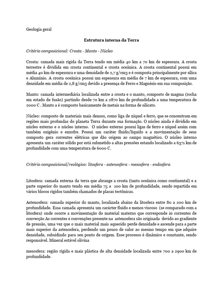 Estrutura Interna Da Terra | PDF | Terra | Geofísica