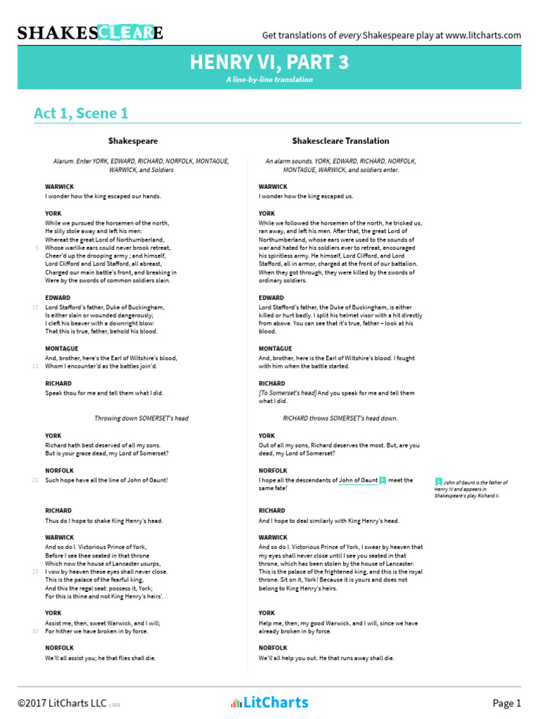 Henry-VI-Part-3-Shakescleare-Translation-LitChart | PDF | House Of ...